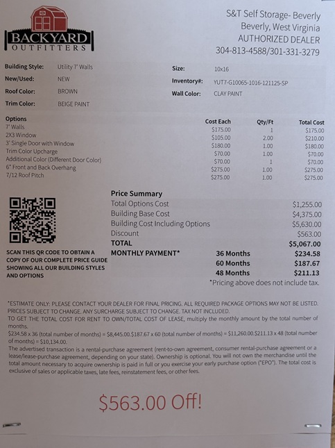 BV12 Rent To Own Garages In West Virginia - KMPSheds.com